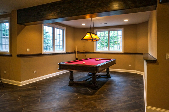 Finished Luxury Basement In Naperville - Rustic - Basement - Chicago ...