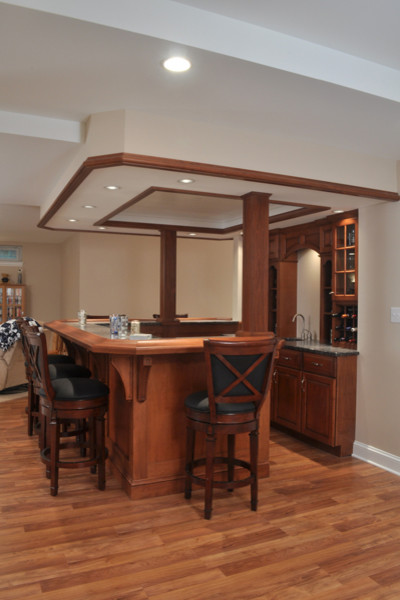Full Bar Area - Traditional - Basement - Philadelphia - by CUSTOM CRAFT ...