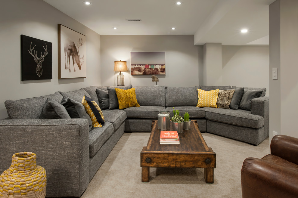 Full Basement Renovation - Rustic - Basement - Toronto - by Rebecca ...