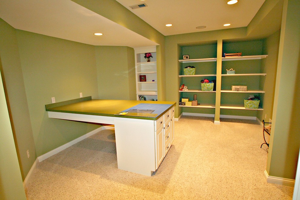 Fun and Functional Lower Level Craft Room - Transitional - Basement ...
