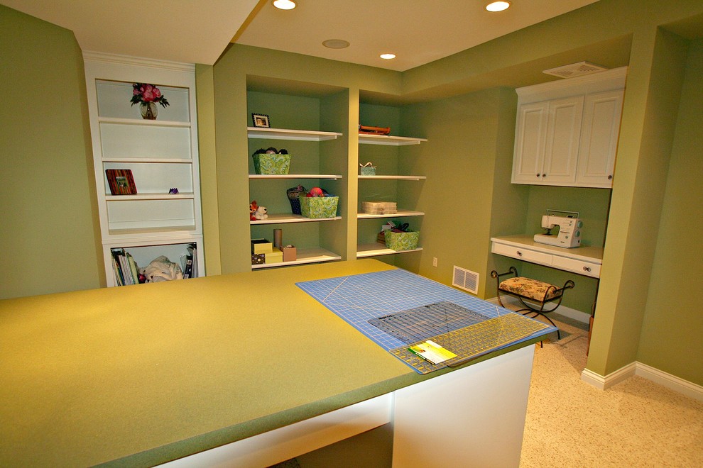 Fun and Functional Lower Level Craft Room - Transitional - Basement ...