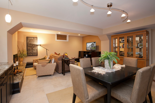 Garage conversion - Contemporary - Basement - Chicago - by Basement ...