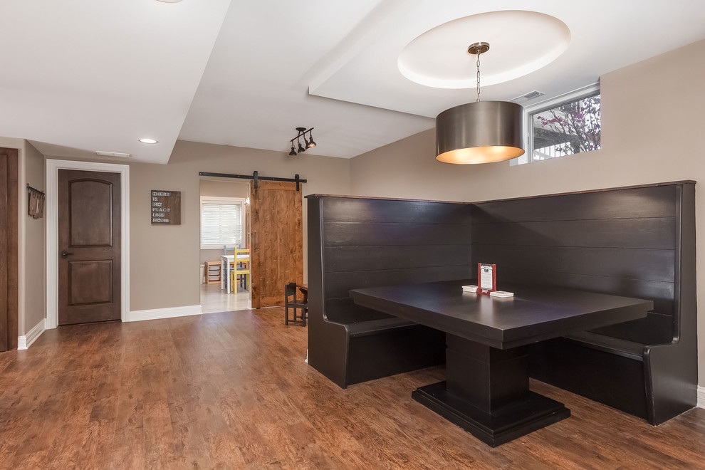 Gilbert City Basement Bench Seating - Transitional - Basement - Chicago ...