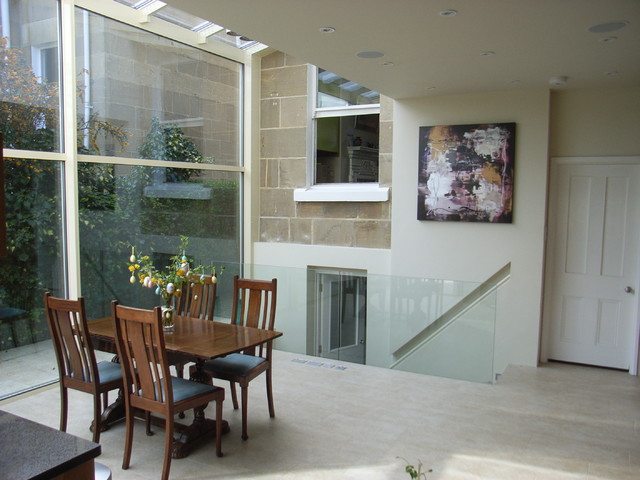 glass extension above basement conversion - Basement - Other - by Style ...
