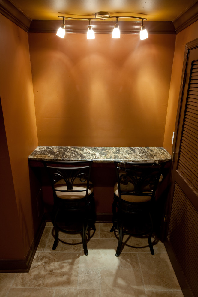 Golden Thunder Granite in Basement Bar & Entertainment Room ...
