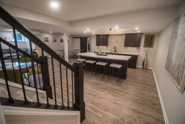 Highland, MI Finished Basement - Traditional - Basement - Detroit - by ...