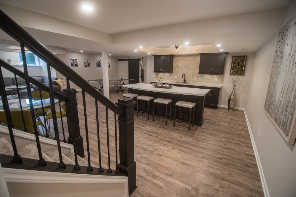 Highland, MI Finished Basement - Traditional - Basement - Detroit - by ...