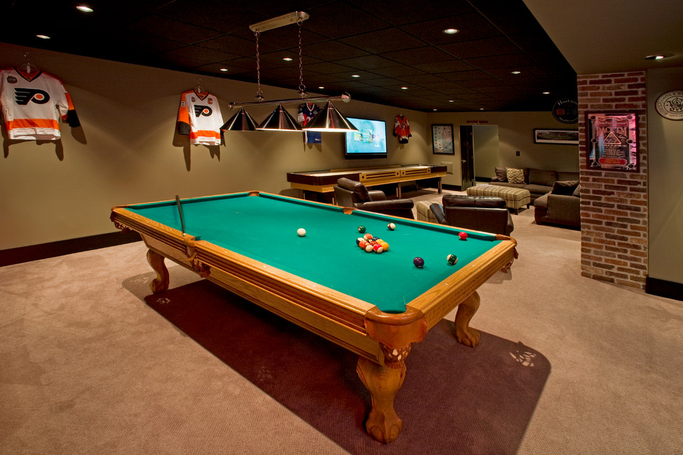 Hilltown Basement Renovation - Traditional - Basement - Philadelphia ...