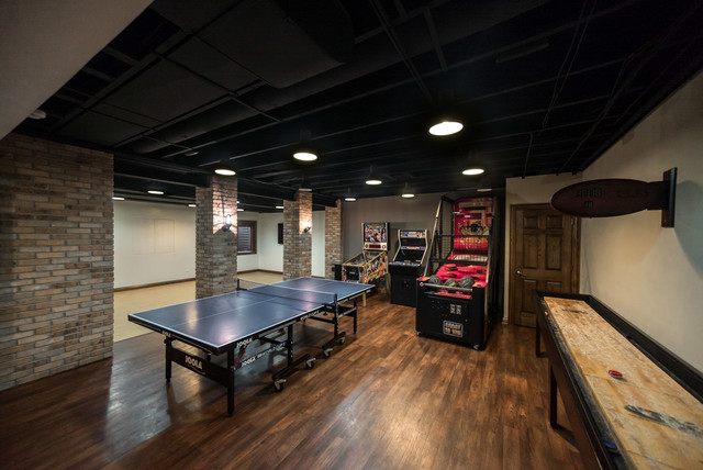 Home Theater Basement & Bathroom - Basement - Chicago - by Ziegler ...