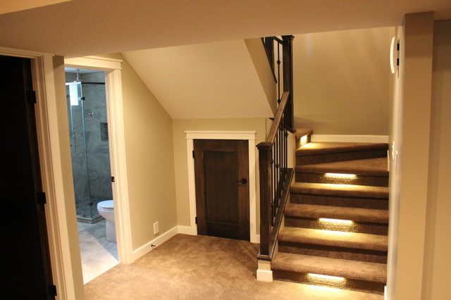 Interior Renovation & Exterior Cladding - Contemporary - Basement ...