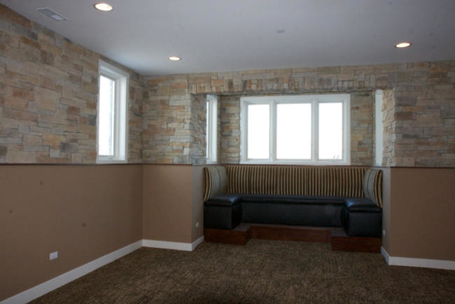 Interior Stone Veneer & Design- Basements - Traditional - Basement ...