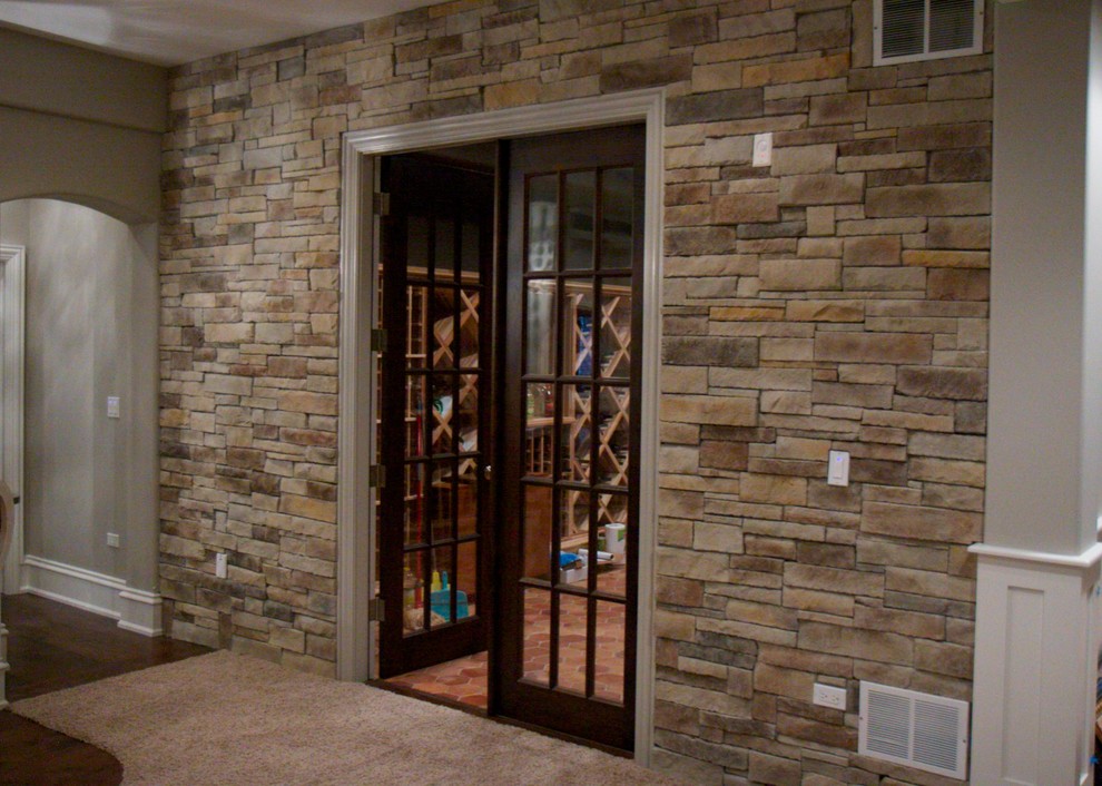 Interior Stone Veneer - Basements - Traditional - Basement - Chicago ...