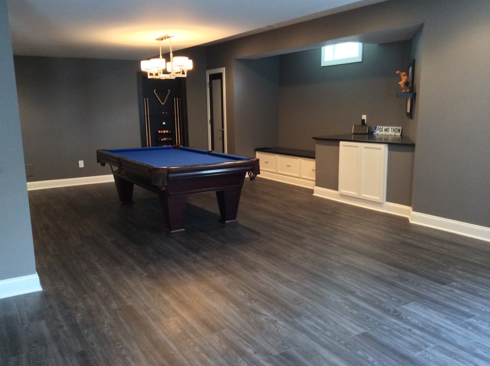 Island Lakes Finished Basement Project - Traditional - Basement ...