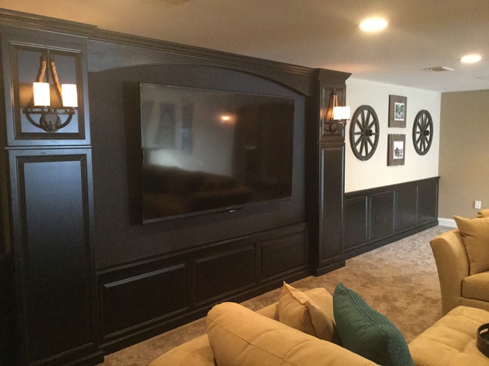 Island Lakes Traditional Finished Basement - Traditional - Basement ...
