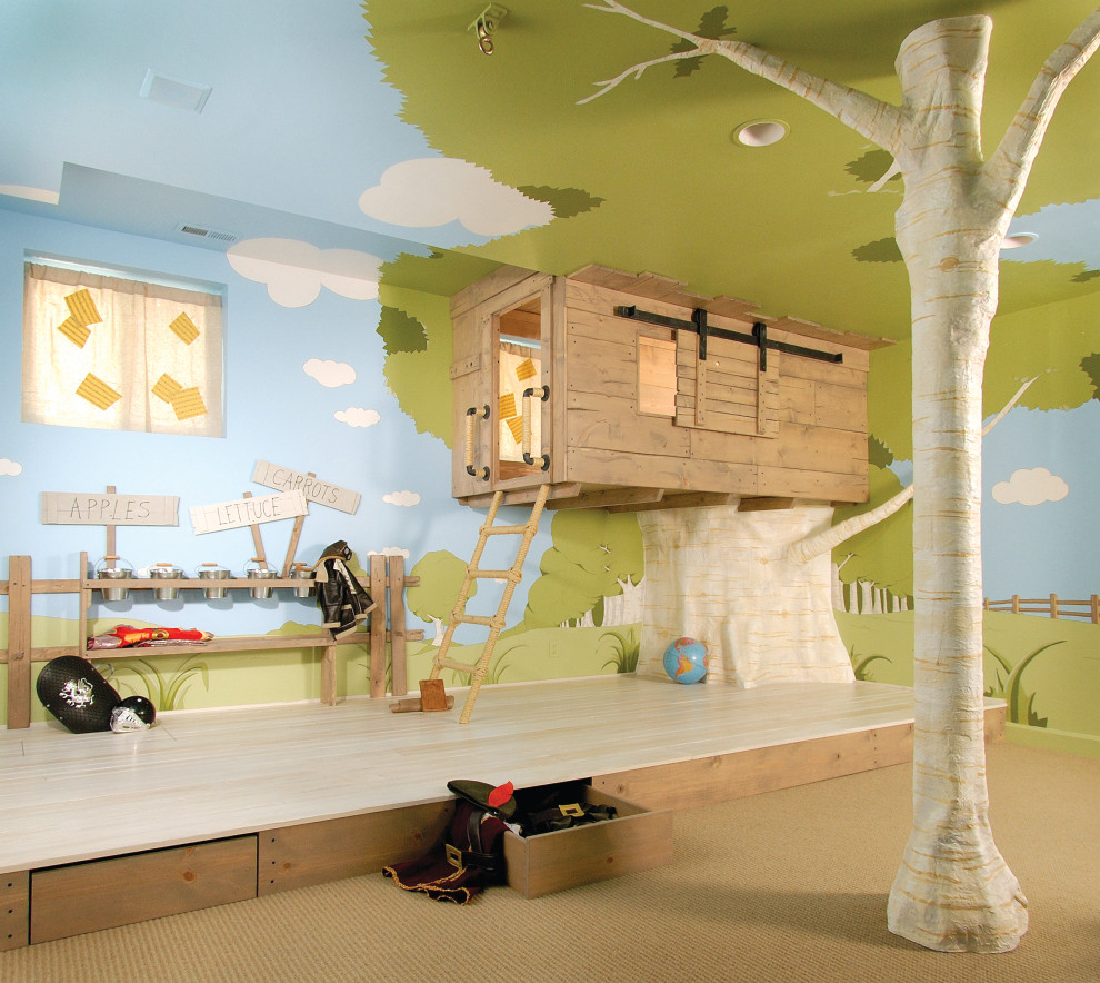 Kids Play Basement (Treehouse) - Transitional - Basement - DC Metro ...