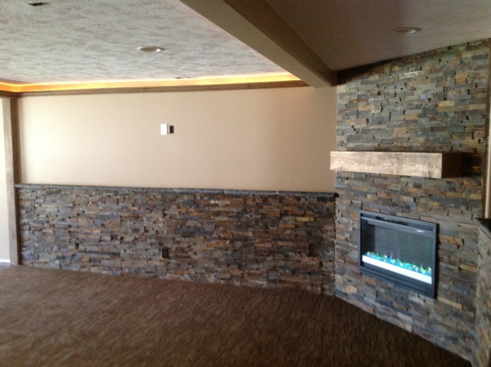 Large custom basement with custom wine cellar, bar, and bathroom ...