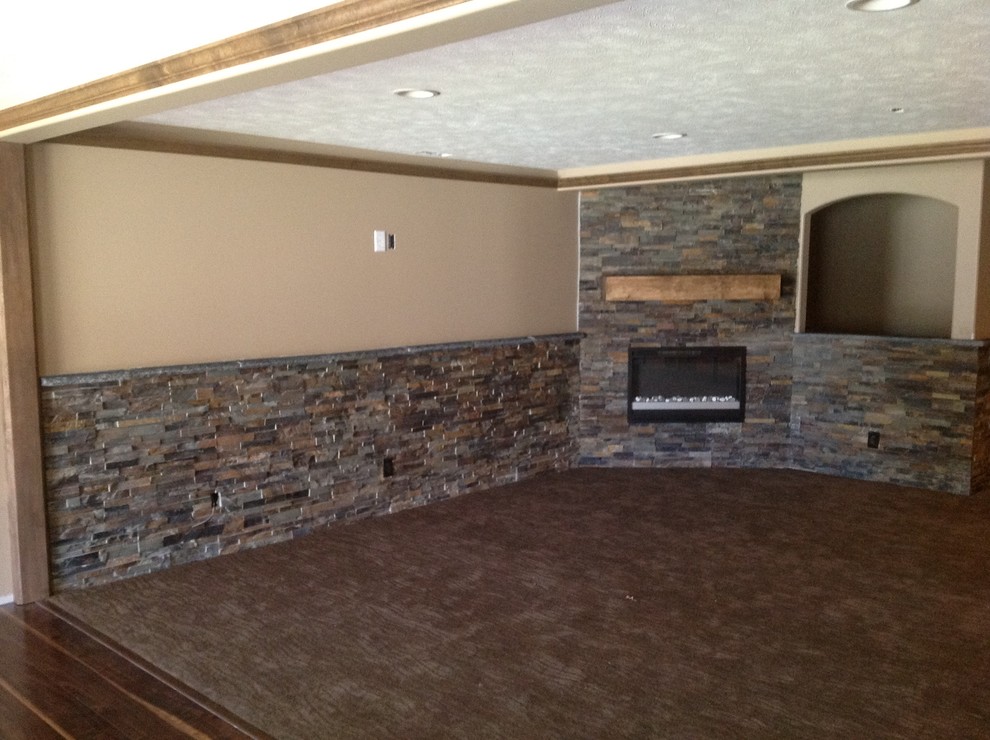 Large custom basement with custom wine cellar, bar, and bathroom ...