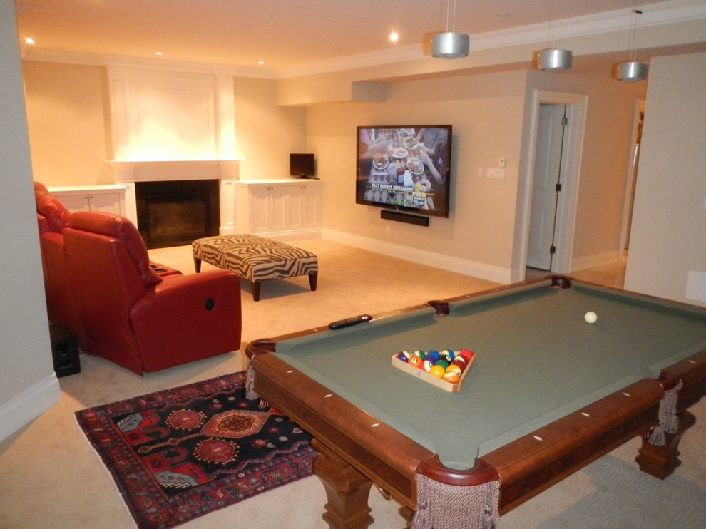 Lawrence Park Basement Rec Room - Traditional - Basement - Toronto - by ...