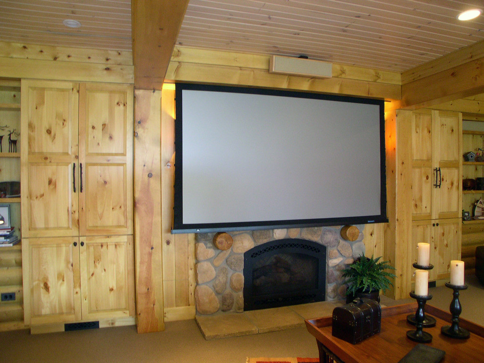 Log Cabin Basement Remodel - Traditional - Basement - Detroit - by ...