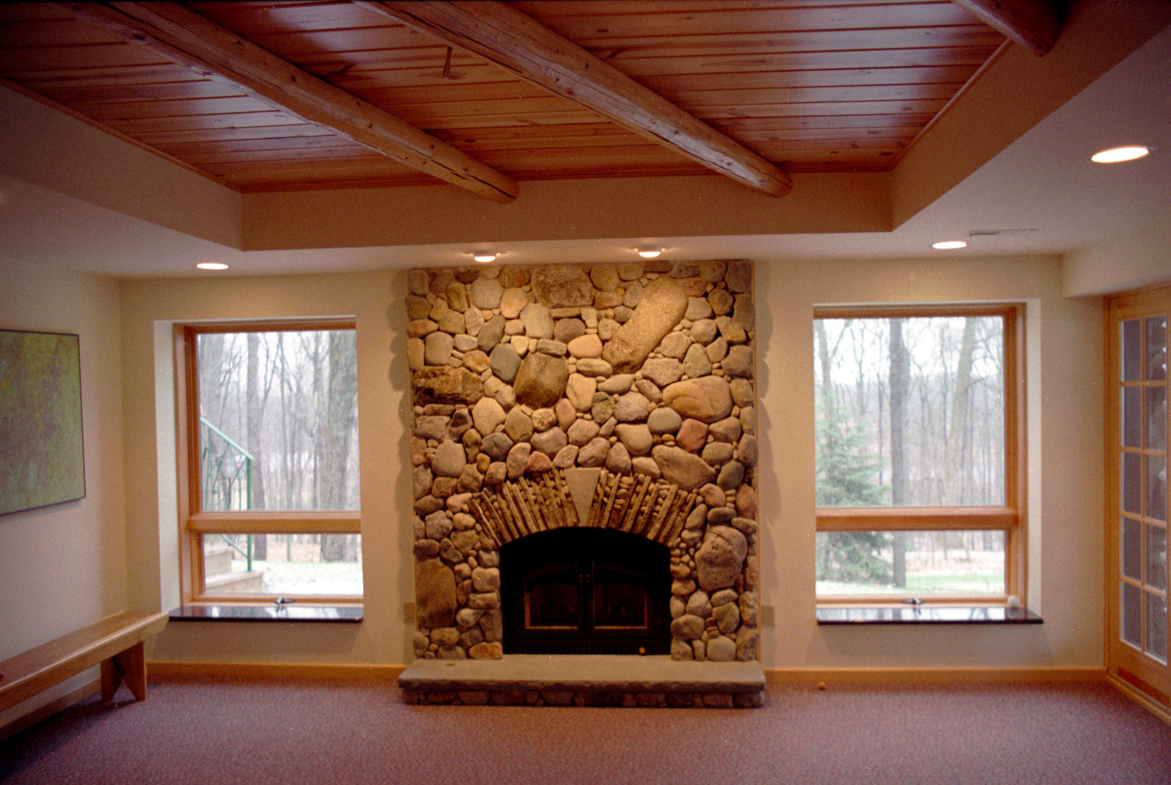 Log Cabin Empty Living Room