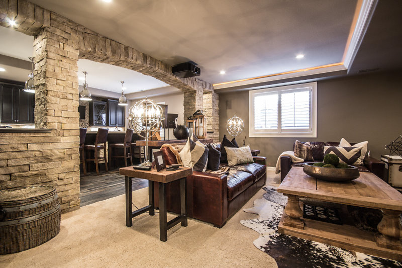 Lone Tree Basement Finish - Rustic - Basement - Denver - by Aspen ...