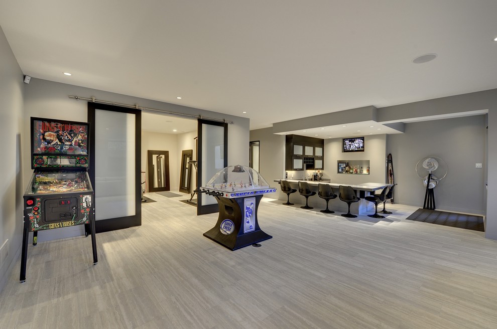 Low level entertaining space - Contemporary - Basement - Minneapolis ...