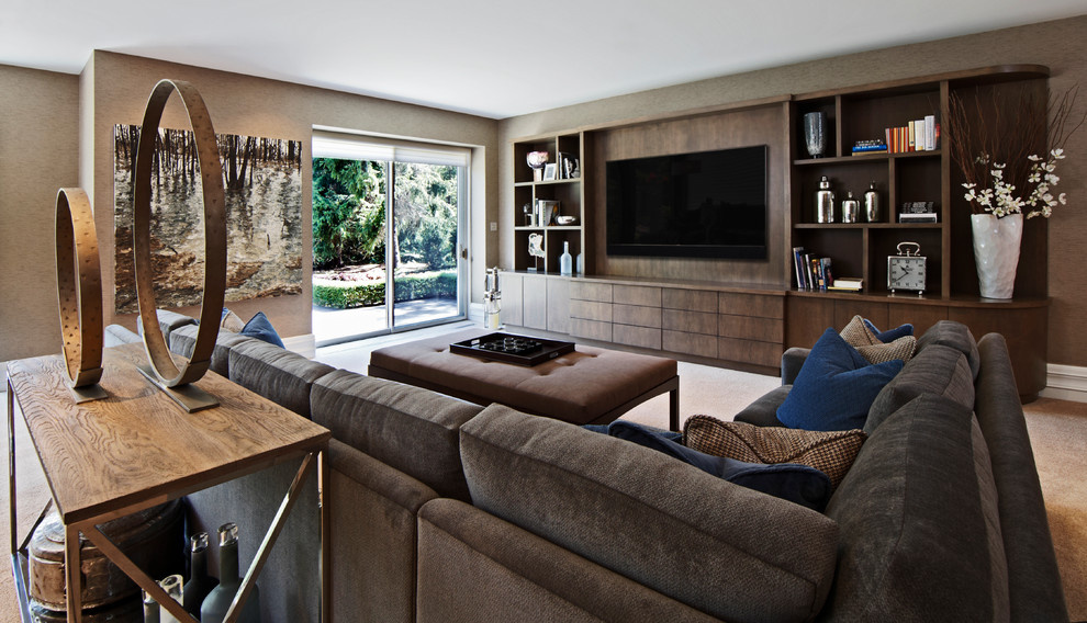 Lower Level Entertainment Space - Transitional - Basement - Toronto ...
