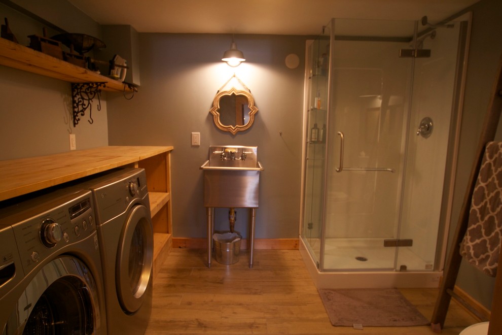 lowered basement with barn board - Farmhouse - Basement - Toronto - by ...