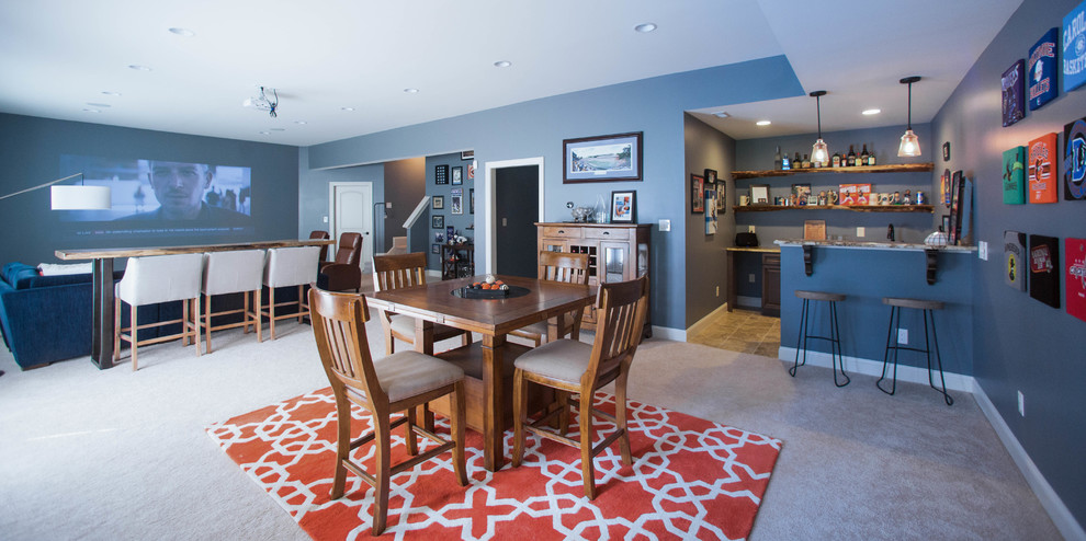 Man Cave Basement - Basement - Raleigh - by TEW Design Studio | Houzz