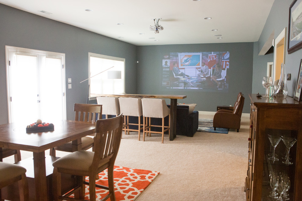 Man Cave Basement - Modern - Basement - Raleigh - by TEW Design Studio ...