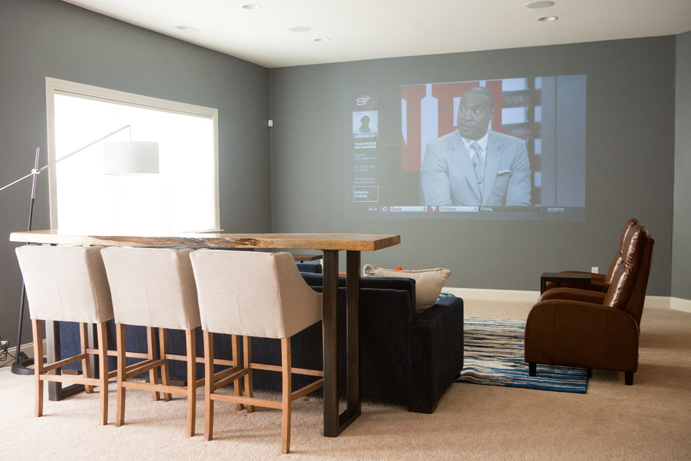 Man Cave Basement - Modern - Basement - Raleigh - by TEW Design Studio ...