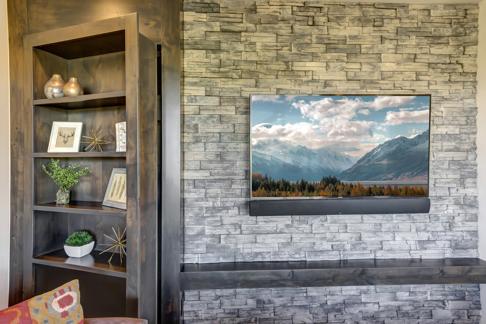 Manor Stone Basement - Rustic - Basement - Denver - by FBC Remodel | Houzz
