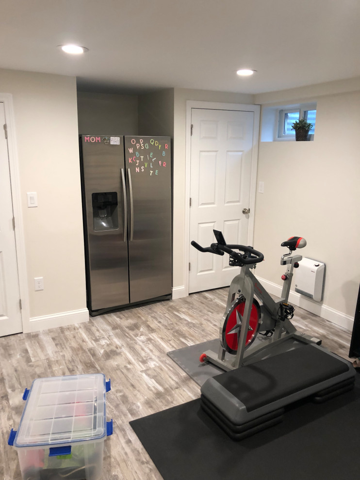 Modern Basement Renovation With Home Gym, Lexington, MA - Modern ...