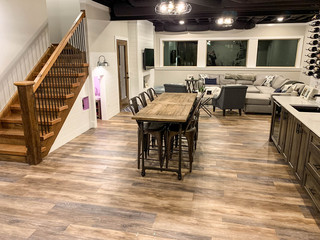 Modern Farm House Finished Basement - Farmhouse - Basement - Chicago ...