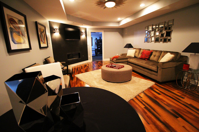 Modern Finished Basement - Modern - Basement - New York - by IDEAL CDR ...