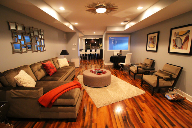 Modern Finished Basement - Modern - Basement - New York - by IDEAL CDR ...