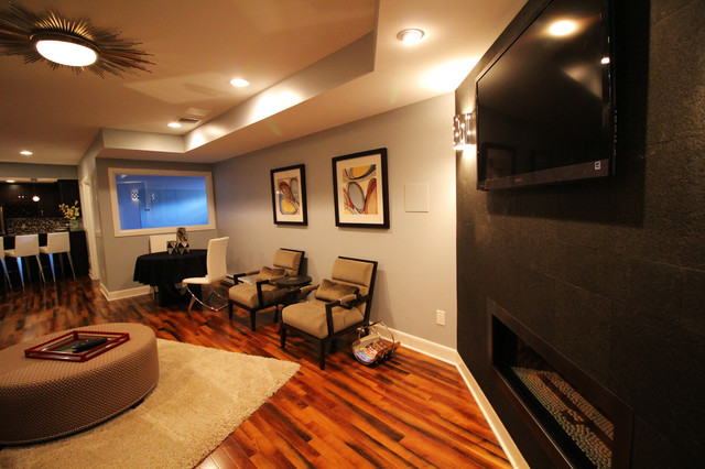 Modern Finished Basement - Modern - Basement - New York - by IDEAL CDR ...