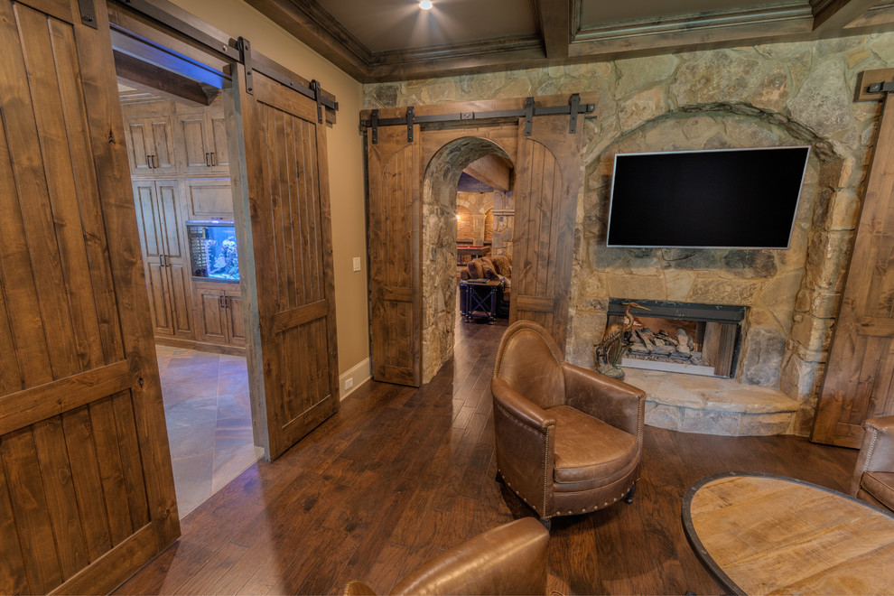 "Mountain Lodge" basement - Rustic - Basement - Atlanta - by Studio ...