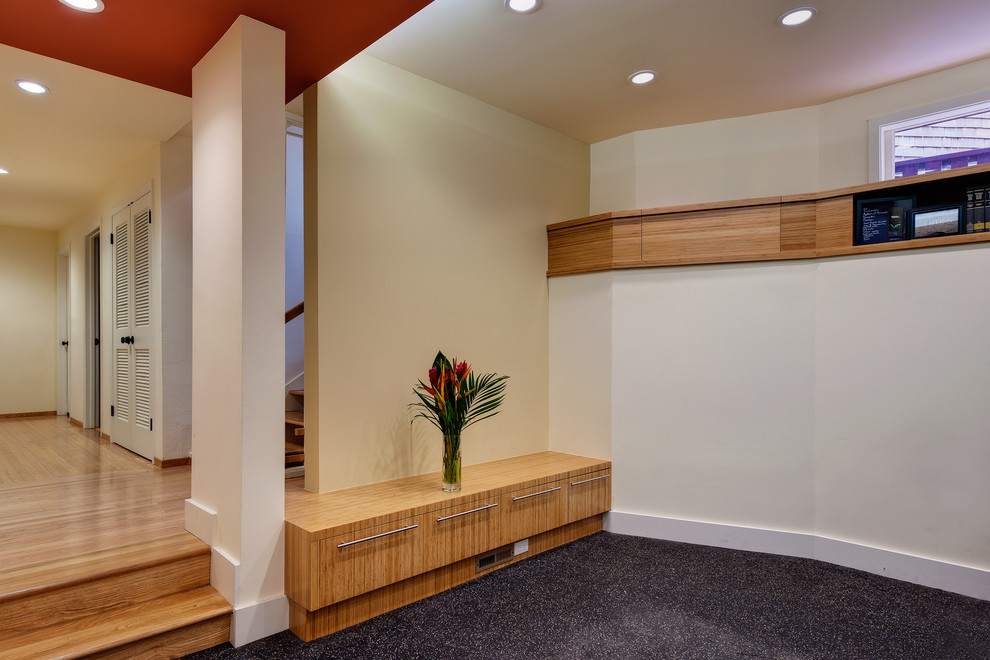 multipurpose room in former unexcavated space - Modern - Basement - San ...