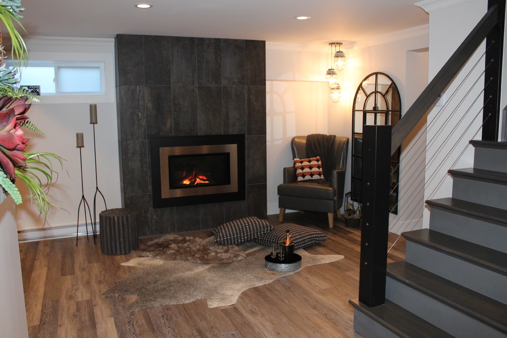New Basement Hangout - Modern - Basement - Calgary - by Trendsetter ...