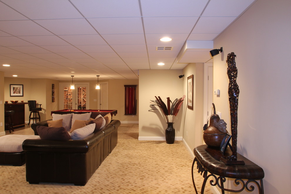 New England Contemporary - Transitional - Basement - Providence - by ...