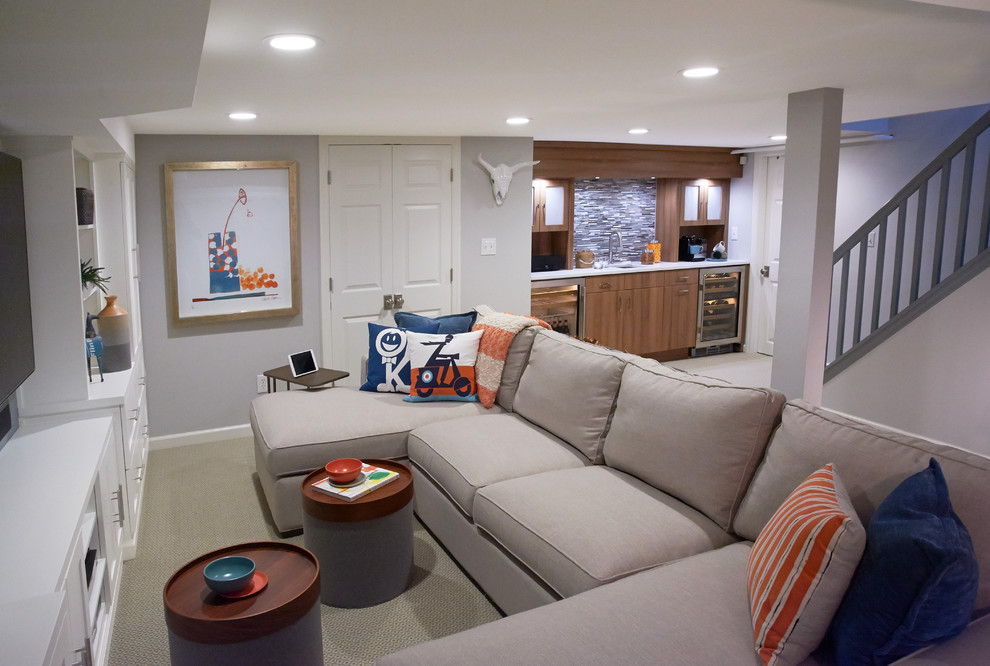 North Shore - Modern - Basement - New York - by Fox + Chenko Interiors ...