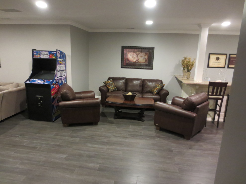 North Suburbs Basement Remodeling - Contemporary - Basement - Chicago ...