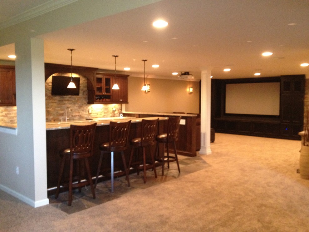 Novi Finished Basement - Traditional - Basement - Detroit - by Majestic ...