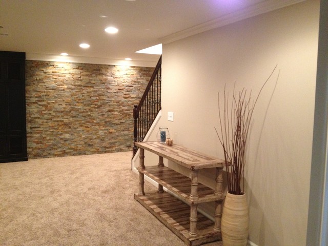 Finished Basement With Stone Walls Wonderful Finishing Touches To Add