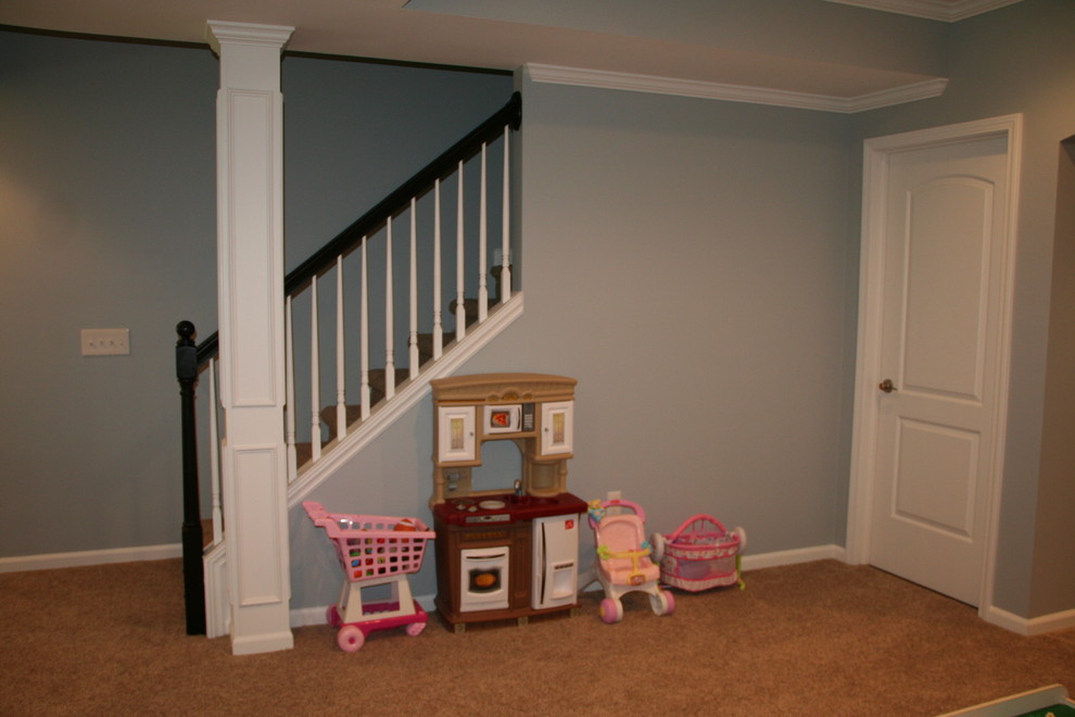 Novi/South Lyon Finished Basement - Traditional - Basement - Detroit ...