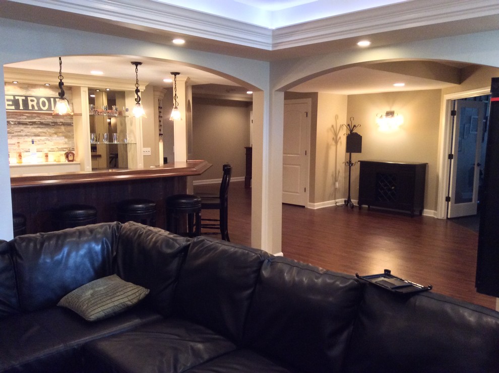 Novi Traditional Finished Basements - Traditional - Basement - Detroit ...