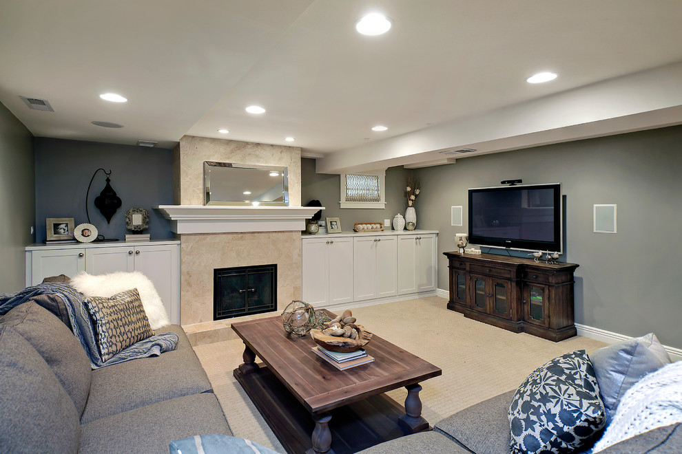 Oak Brook Basement - Transitional - Basement - Chicago - by Jane Ellen ...