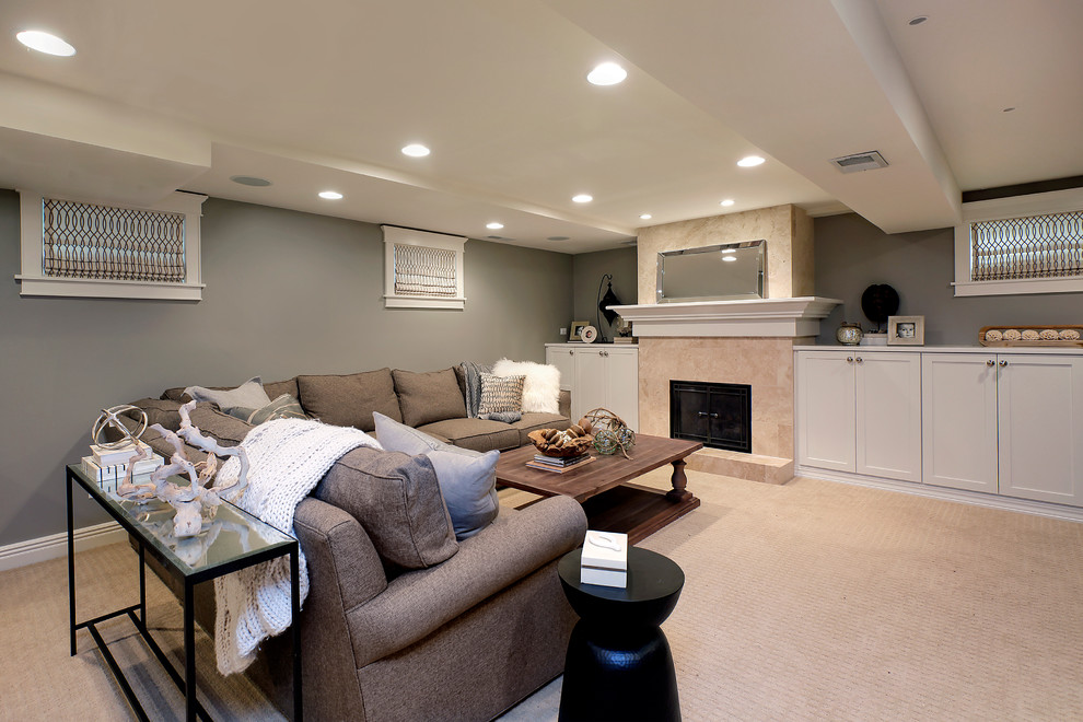Oak Brook Basement - Transitional - Basement - Chicago - by Jane Ellen ...