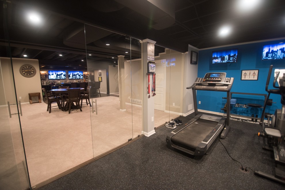 Oakland Township, MI Basement Remodel - Modern - Basement - Detroit ...